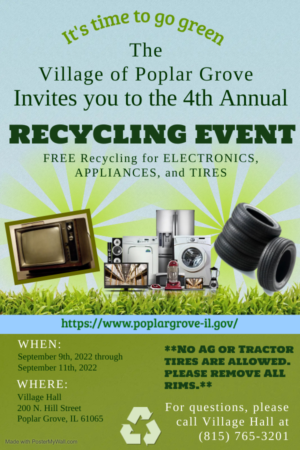4th Annual Recycling Event | Poplar Grove, IL